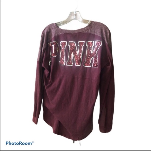 PINK Victoria's Secret | Tops | Pink Victorias Secret Maroon Pink Dog ...